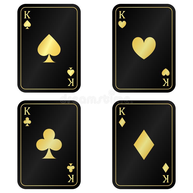 Set Of Four Kings Playing Cards Stock Vector - Illustration of ...