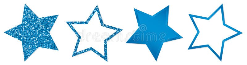 Set of Four Blue Stars Sparkling and Shining Stock Vector ...