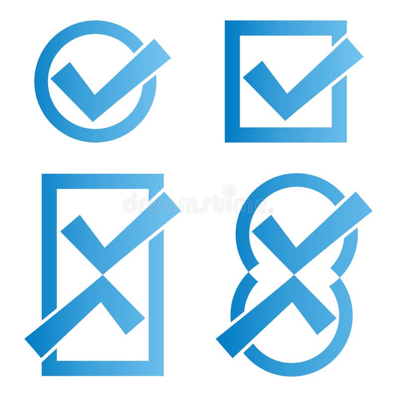 Blue tick icons stock vector. Illustration of blue, mark - 29909988