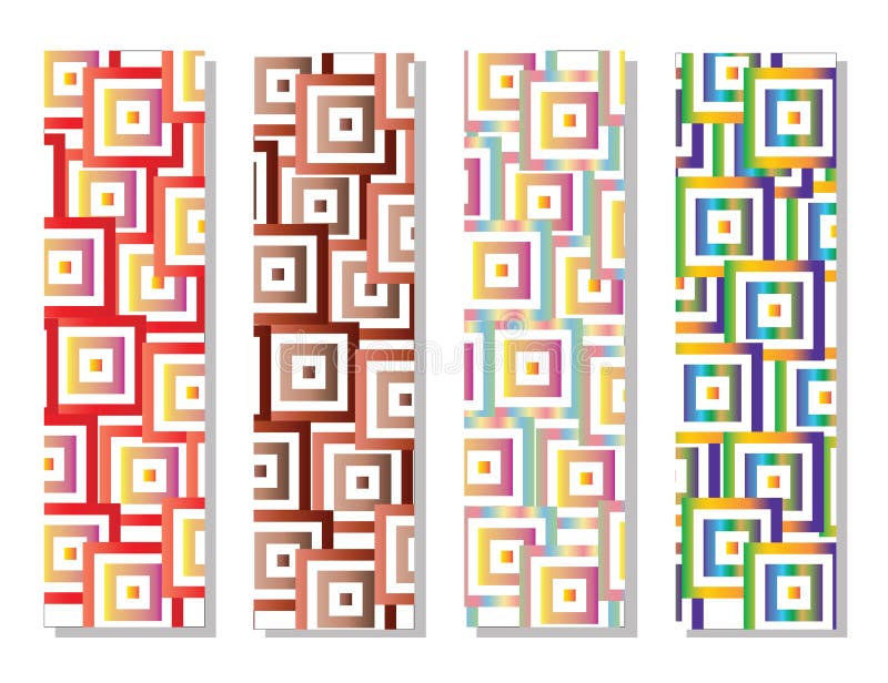 Set of Four Bookmarks with Colorful Squares Vector Stock Vector ...