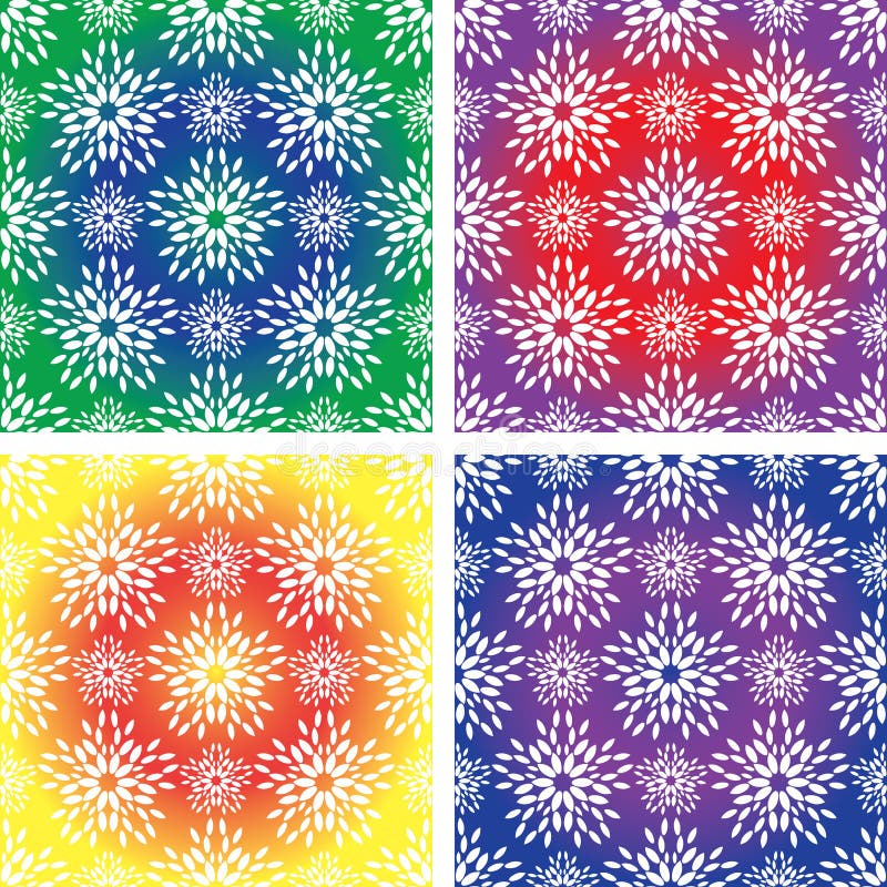 Set of Four Bright Colors Seamless Patterns Stock Illustration ...