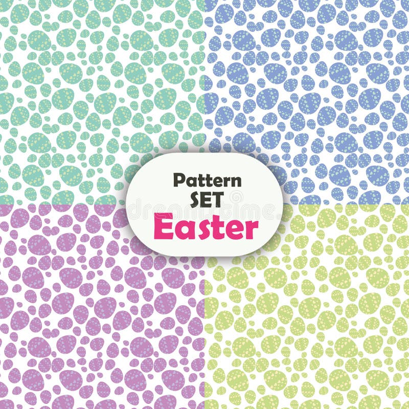 Set of Four Bright Easter Egg Patterns Stock Vector - Illustration of ...