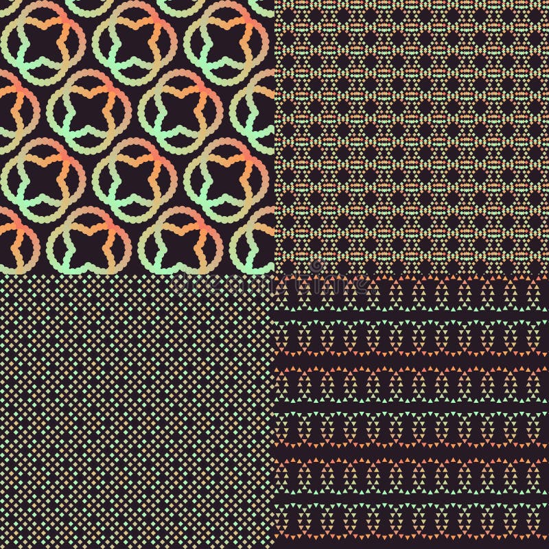 Set of Four Brown Abstract Retro Colors Patterns Stock Vector ...