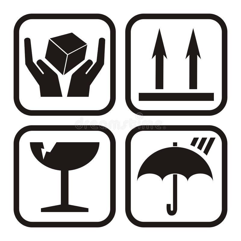 Packing and Transport of Parcels, Set Vector Icons Stock Vector ...