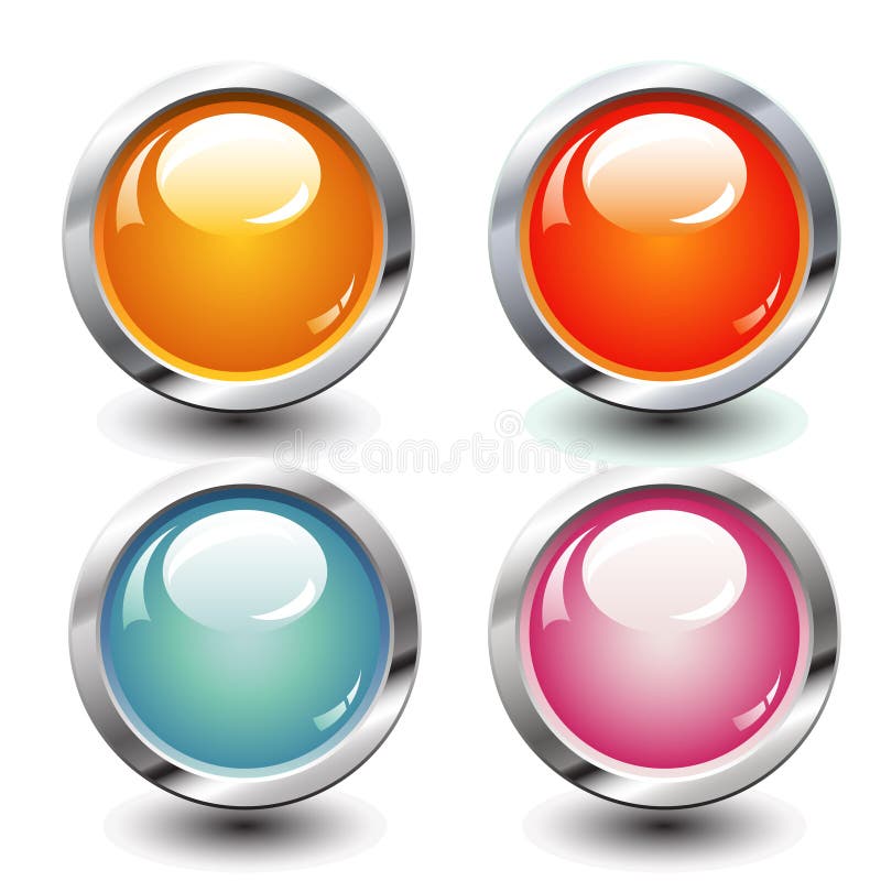 Set of four buttons stock vector. Illustration of design - 12841043