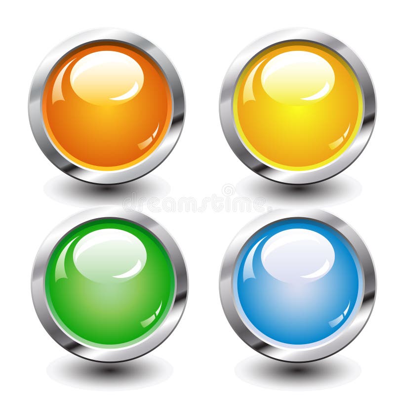 4 Classy Red Buttons stock vector. Illustration of glossy - 2896413