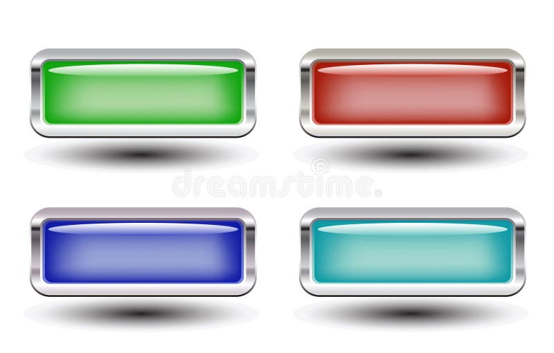 Set of four buttons stock vector. Illustration of metal - 9828198