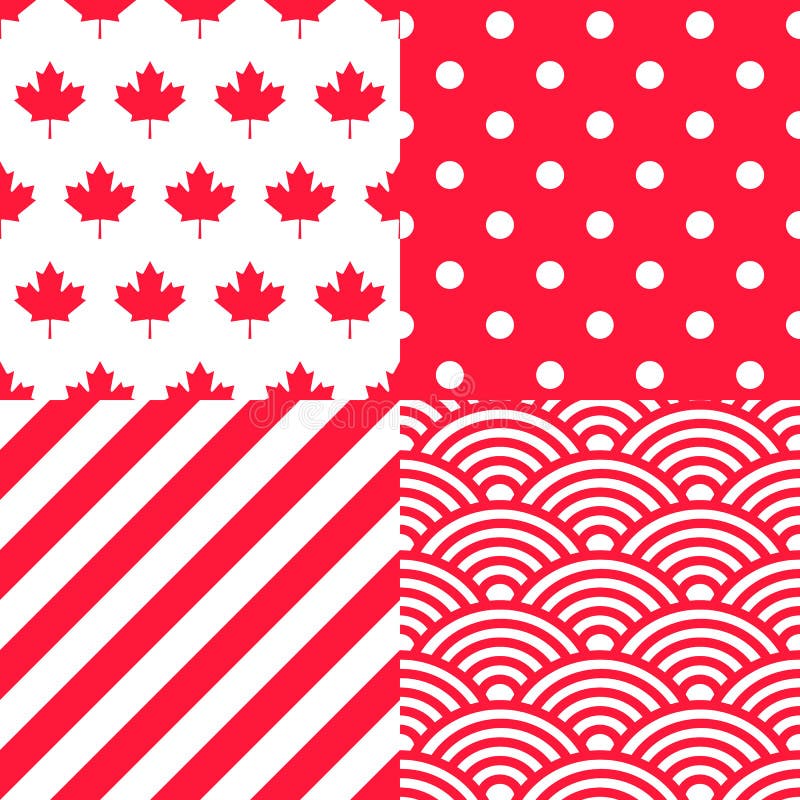 Set of Four Canadian Themed Patterns Stock Vector - Illustration of ...
