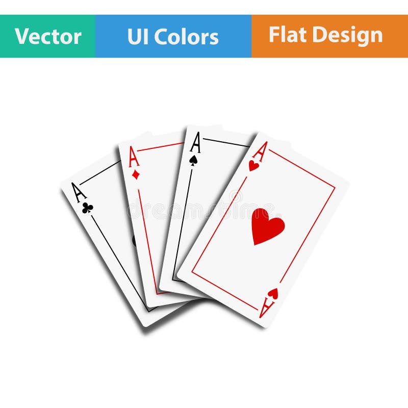 Set of four card icons stock vector. Illustration of gambling - 94804149