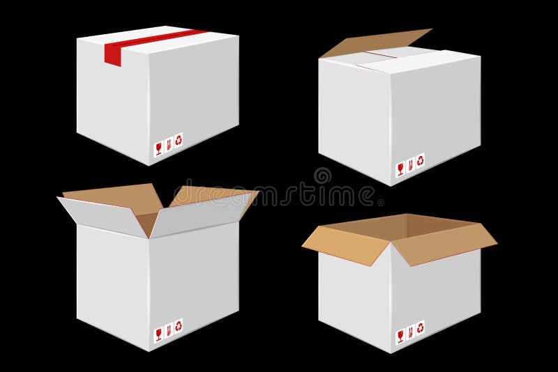 Cardboard Box Closed Side Stock Illustrations – 2,138 Cardboard Box ...