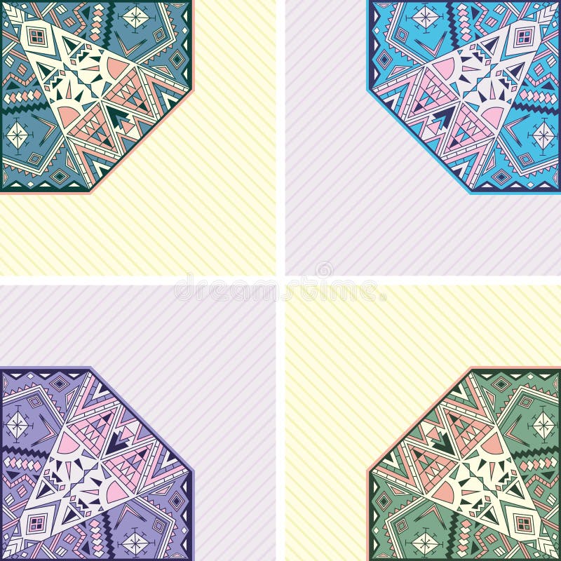 Set of four cards stock vector. Illustration of element - 24978411