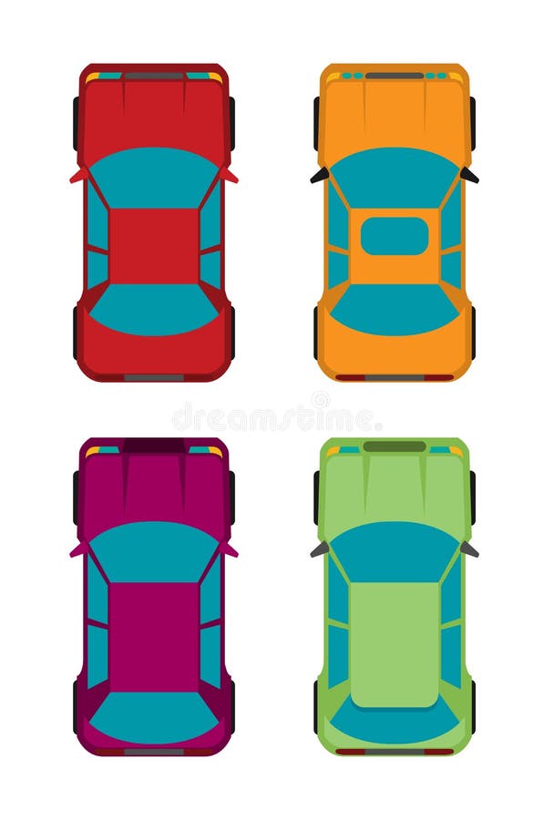 Set of Four Cars. Vector Flat Illustration Stock Vector - Illustration ...