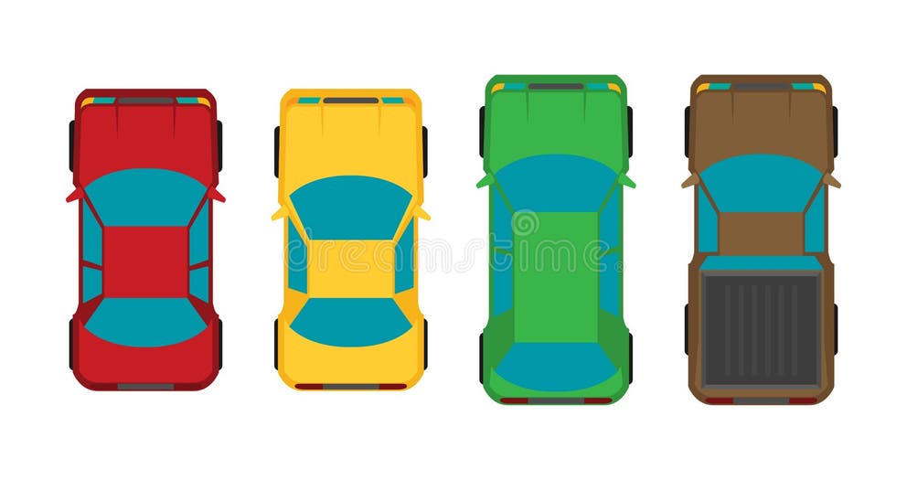 Set of Four Cars. Vector Flat Illustration Stock Vector - Illustration ...