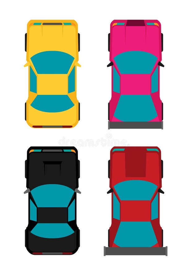 Set of Four Cars. Vector Flat Illustration Stock Vector - Illustration ...