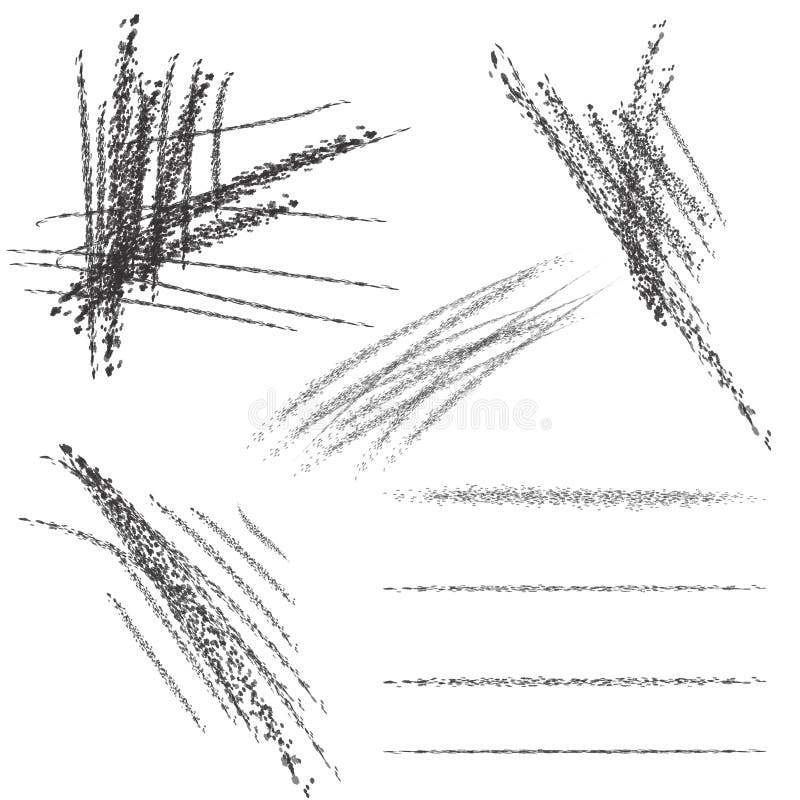 Set of Four Chalk Brushes. Textures of Chalk and Charcoal. Vector Brush ...