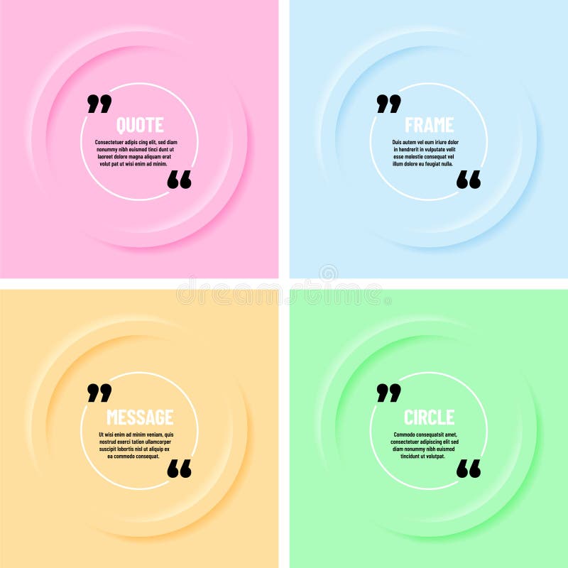 Set of Four Circle Frames with Copy Space Stock Vector - Illustration ...