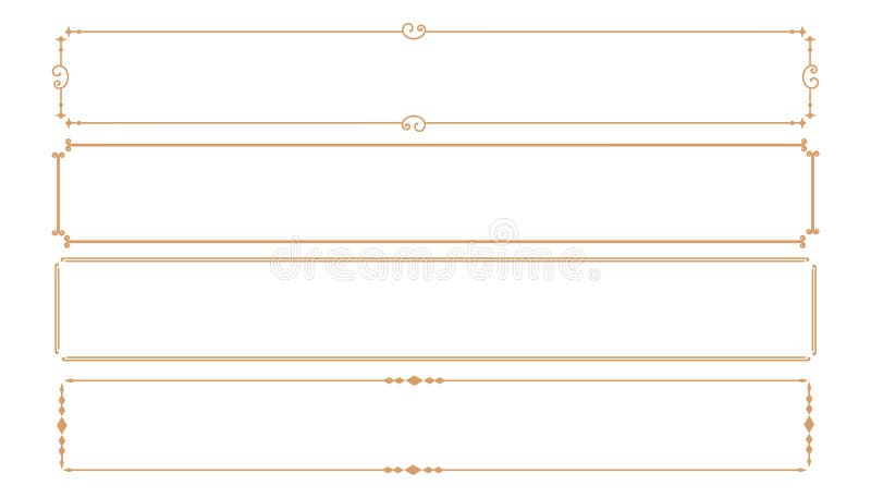 Set of Four Classic Decorative Rectangular Frames Stock Vector ...