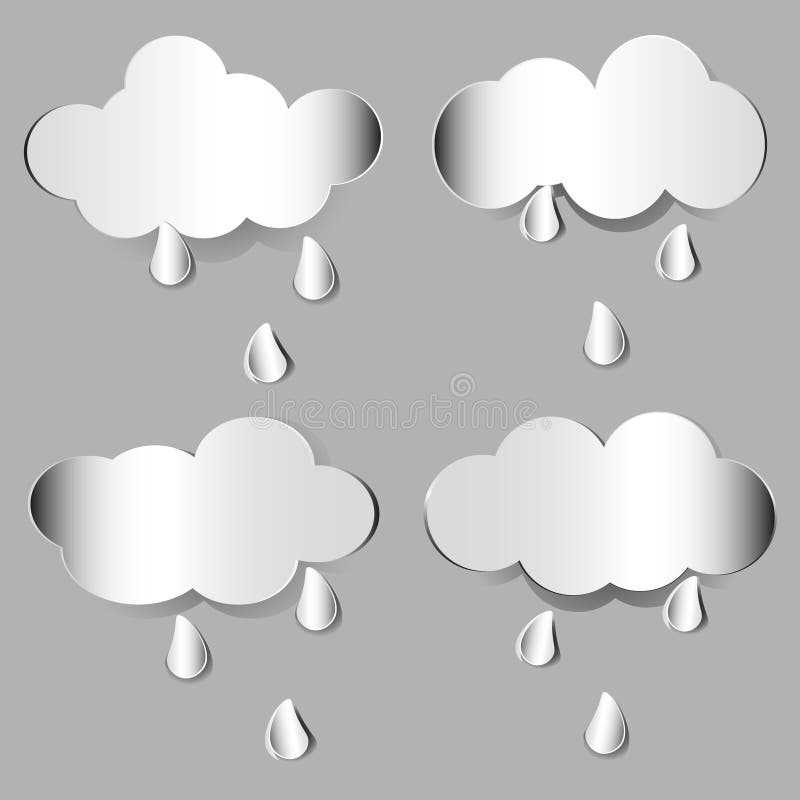 Set of Four Cloud Templates Stock Vector - Illustration of four ...