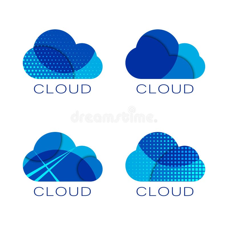 Four Cloud Computing Logo. 3D Rendering Illustration Stock Illustration ... Four Cloud Computing Logo. 3D Rendering Illustration Stock Illustration ...