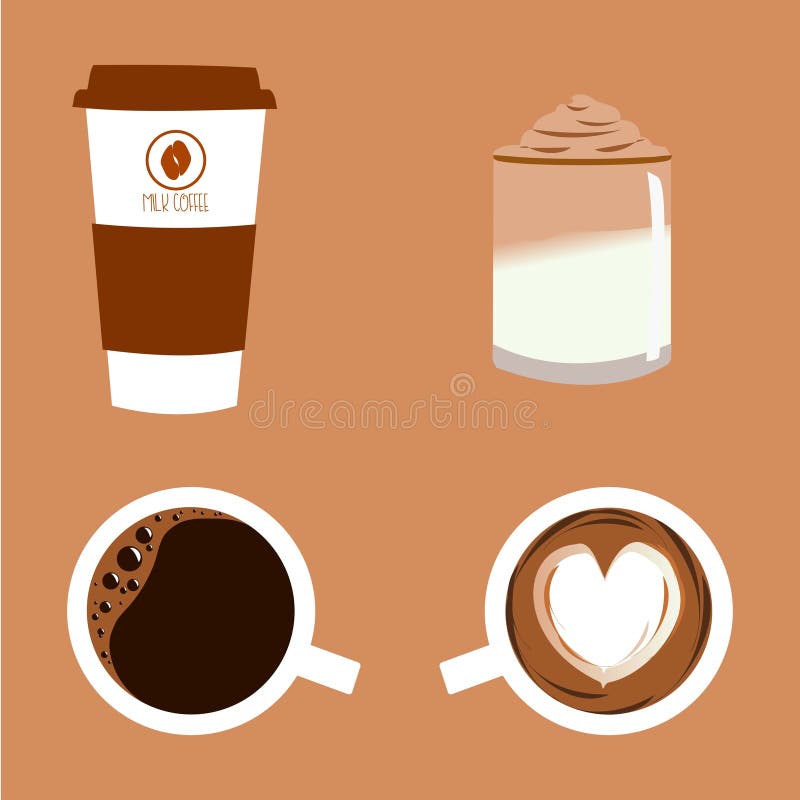 Four coffee logos stock vector. Illustration of beans - 65405429