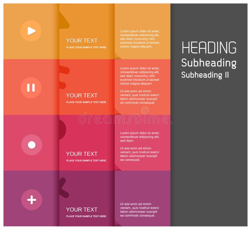 Four colored paper stripes stock vector. Illustration of design - 30091851