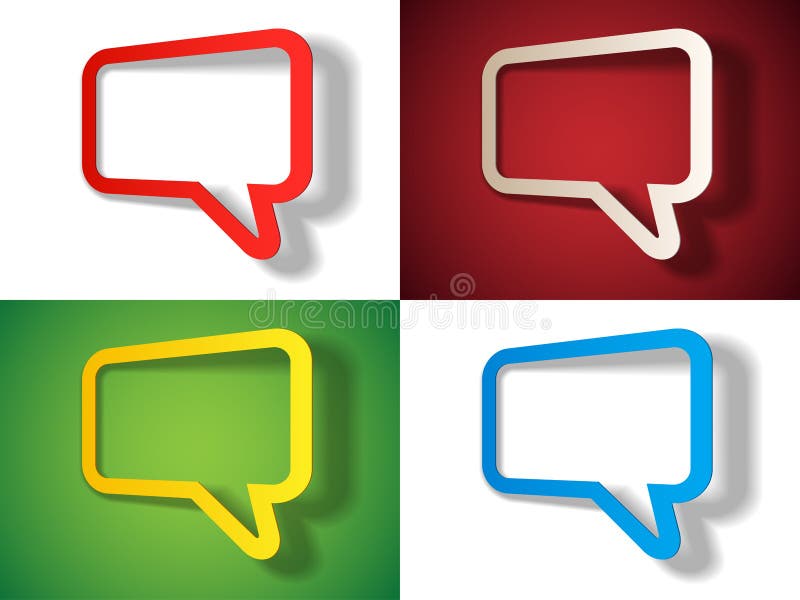 Set of Four Colored Text Frames with Shadow Stock Vector - Illustration ...