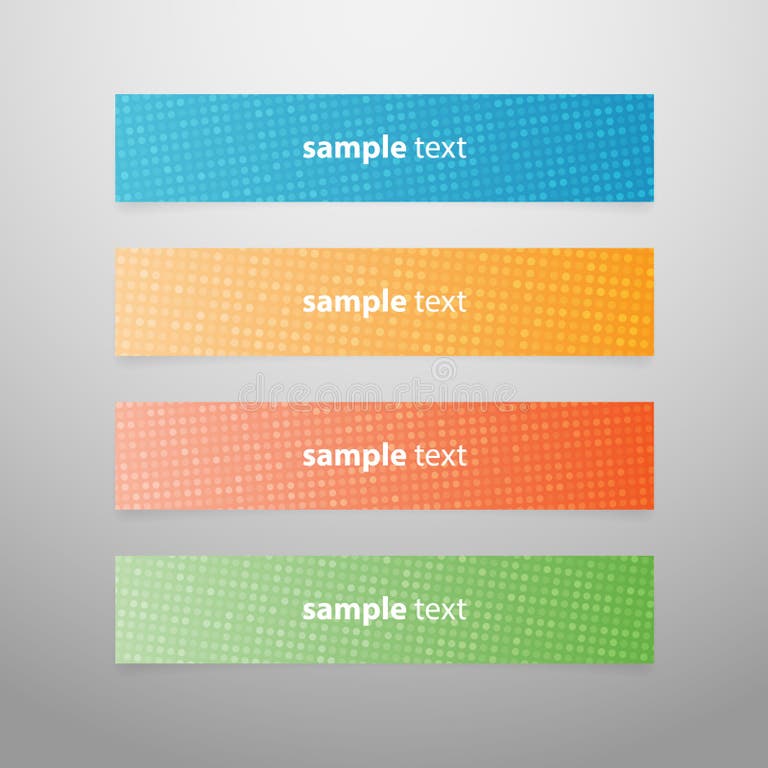 Set of Colorful Banners with Dot Pattern Stock Illustration ...