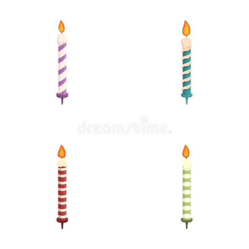 Set of Four Colorful Birthday Candles Stock Vector - Illustration of ...