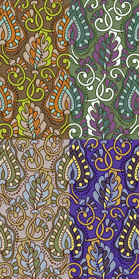 Set of Four Colorful Seamless Patterns. EPS-8. Stock Vector ...