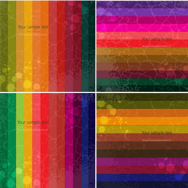 Set of Four Colourful Line Background. Stock Vector - Illustration of ...