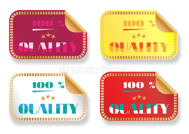 Set of Four Colourful Stickers - Violet, Yellow Stock Vector ...