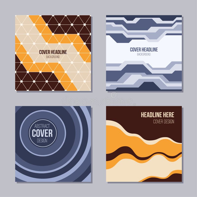 Set of Four Creative Covers. Abstract Geometric Patterns Stock Vector ...