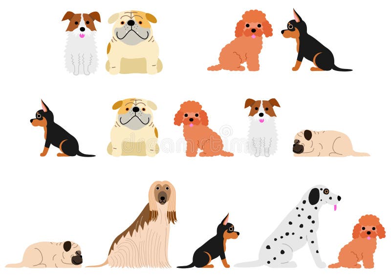 Cute dogs border set2 stock vector. Illustration of dalmatian - 115261712