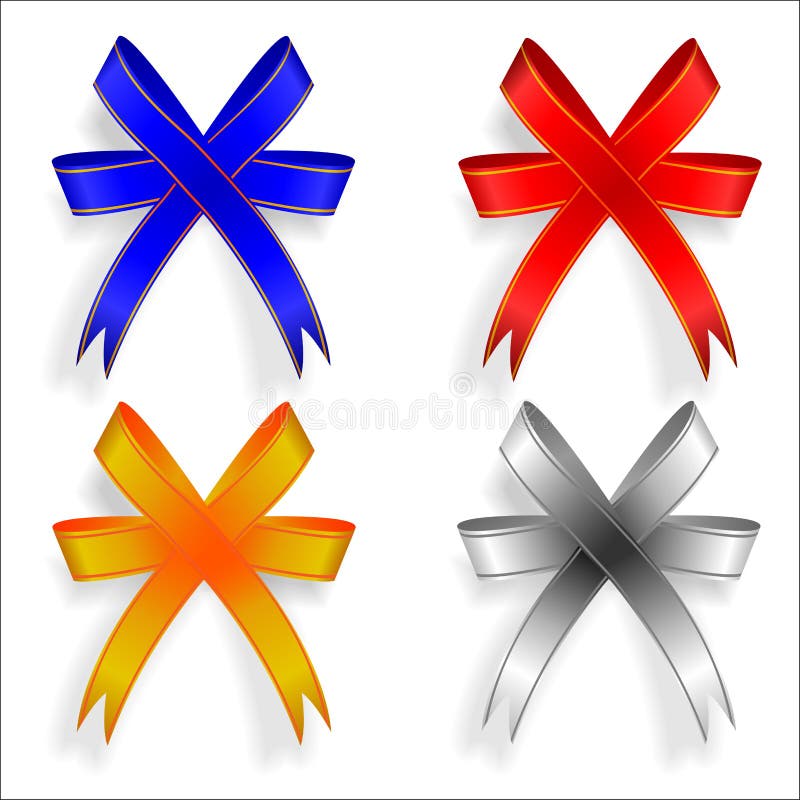 Set of Four Decorative Ribbons Stock Vector - Illustration of icon ...
