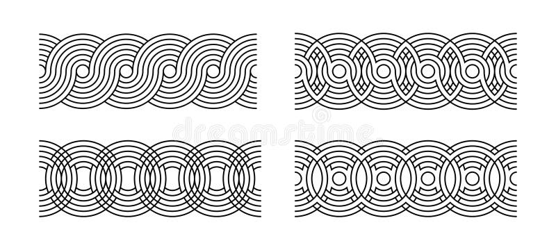 Set of Four Decorative Seamless Ornamental Vector Borders Stock Vector ...