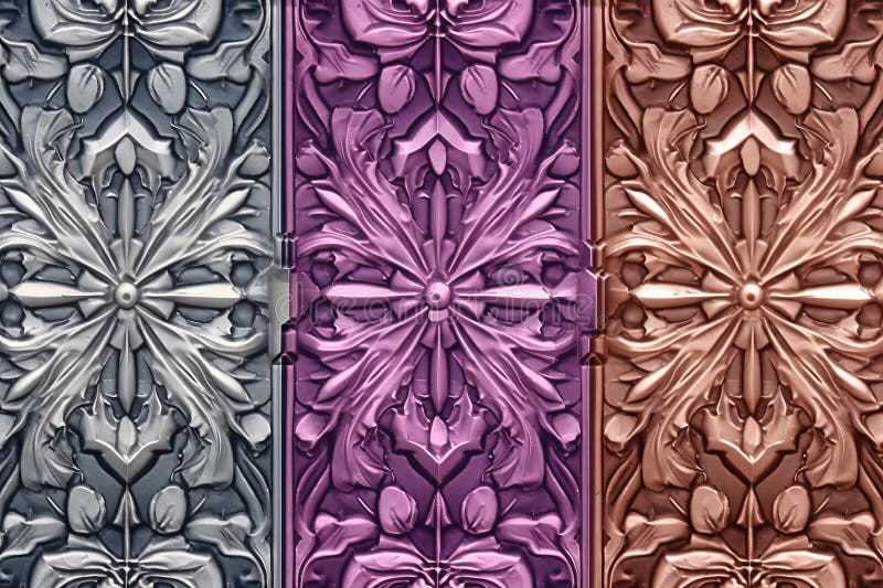 A Set of Four Different Colored Floral Designs Stock Illustration ...