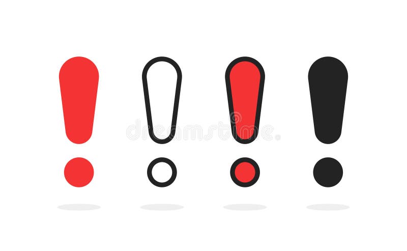 Set of Four Different Exclamation Point Icon Stock Vector ...