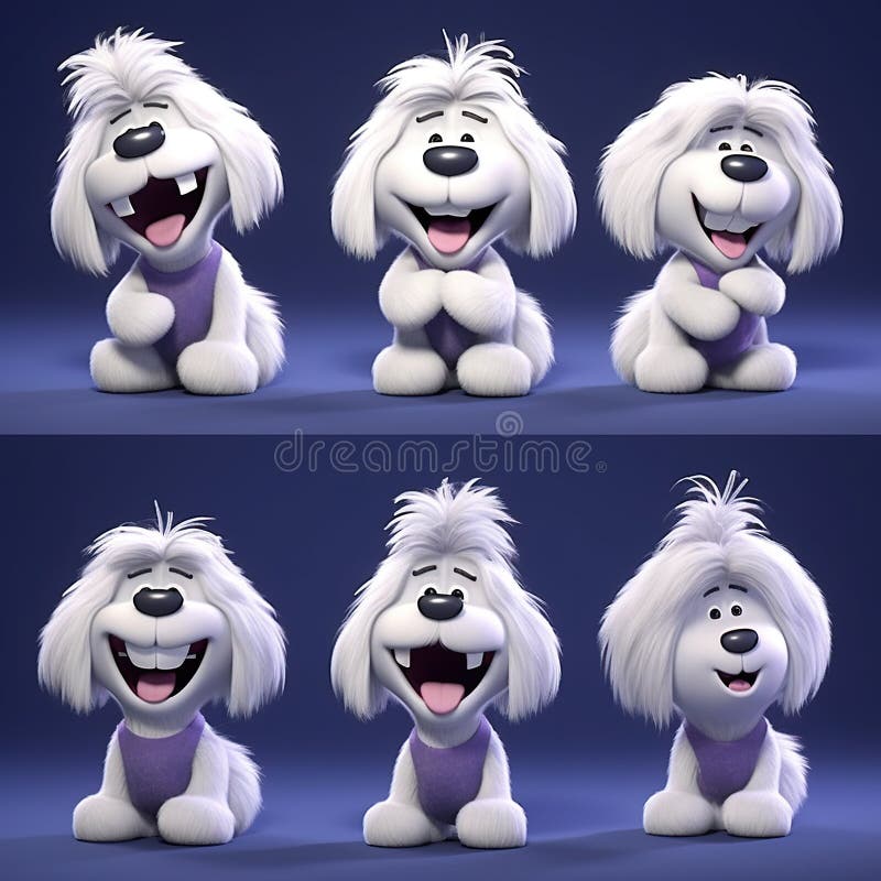 A Set of Four Different Poses of a Dog. Generative AI Image. Stock ...