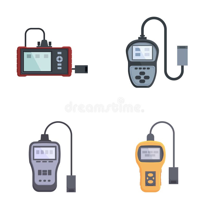 Set of Four Digital Multimeters Stock Vector - Illustration of ...