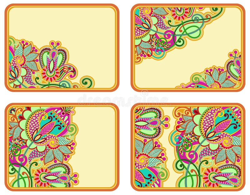 Set of Four Flower Background Design Stock Vector - Illustration of ...