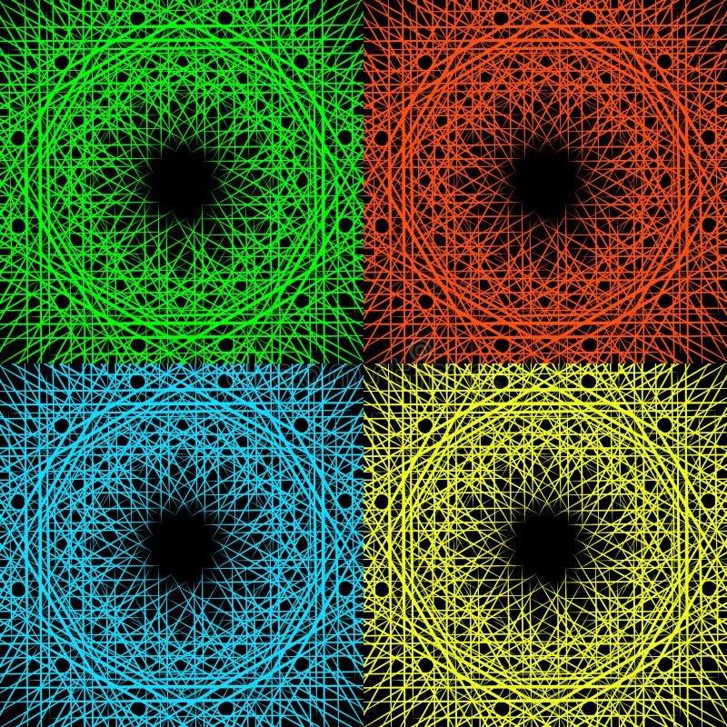 A Set Of Four Geometric Patterns. Stock Vector - Illustration of logo ...