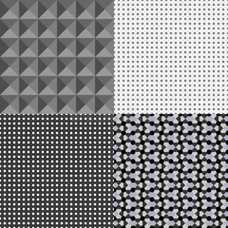 Set of Four Geometric Patterns Stock Vector - Illustration of element ...