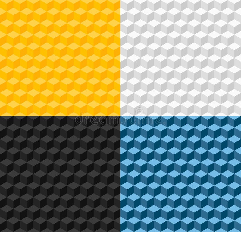 Set Of Four Square Grid Backgrounds On White Background. Vector Stock ...