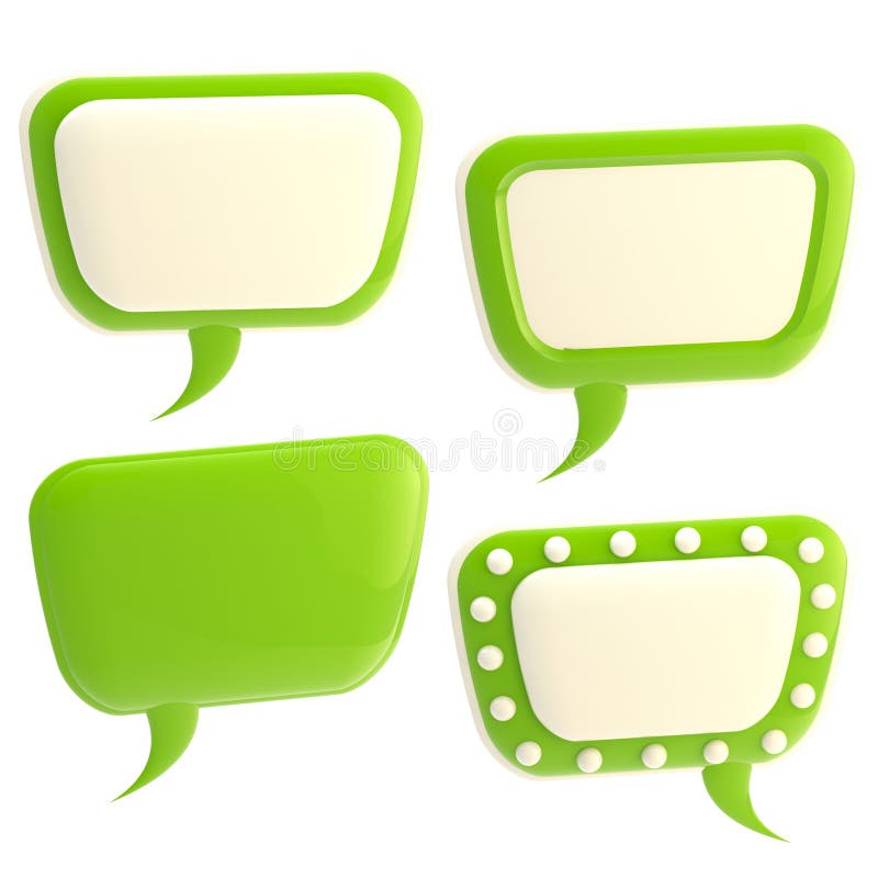 Set of Four Glossy Text Bubbles Isolated Stock Illustration ...