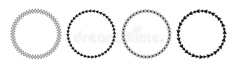 A Set of Four Patterns in Round Frames Stock Vector - Illustration of ...