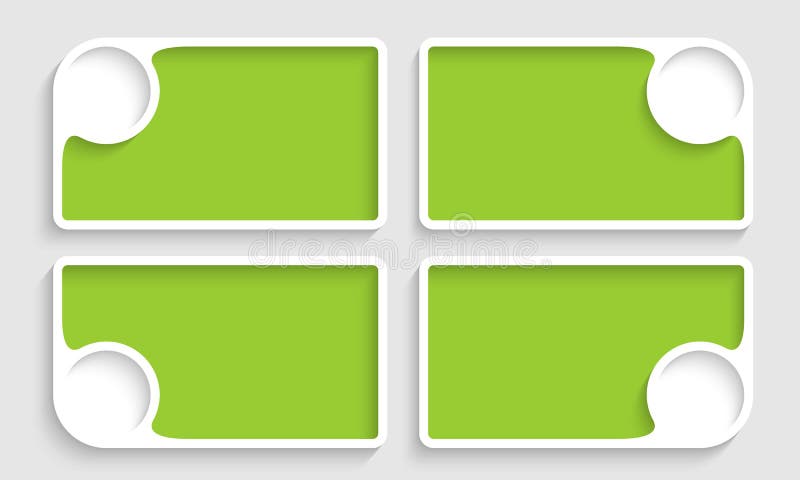 Set of Four Green Text Boxes Stock Vector - Illustration of shape ...