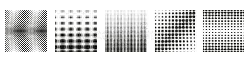 Set of Four Halftone Patterns with Various Dot Densities. Black and ...