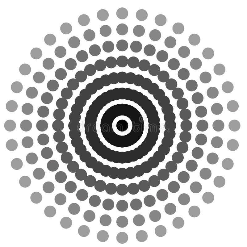 A Set of Four Halftone Radial Gradients. Isolated Black Vector Dots ...