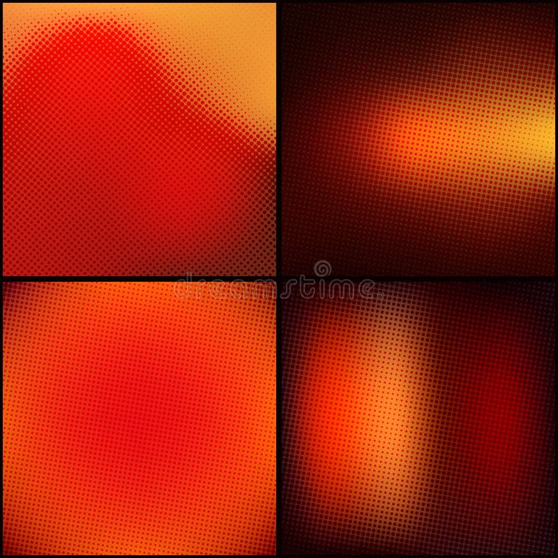 Set of Four Halftone Texture Stock Vector - Illustration of frame ...