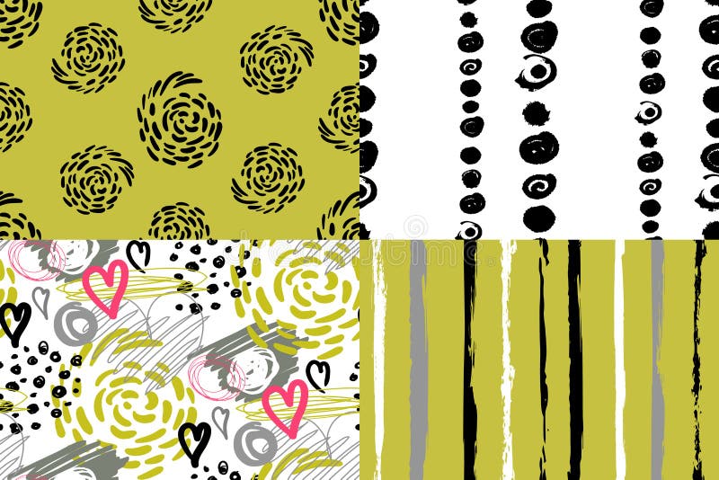 Set of Four Horizontal Seamless Patterns with Non-uniform Vertical ...